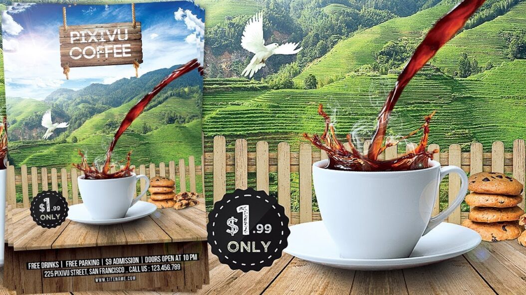 Coffee Restaurant Flyer Design Photoshop Tutorial - Pixvu