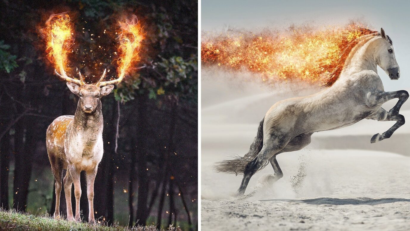 How to make fire effect using brushes ONLY in Photoshop - Pixvu