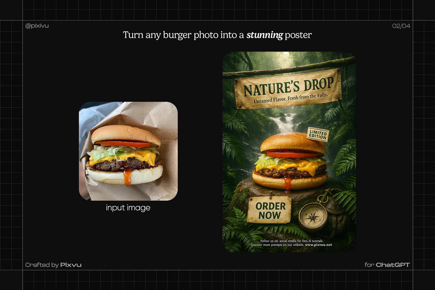 Jungle Burger Poster ChatGPT Prompt - Pixvu