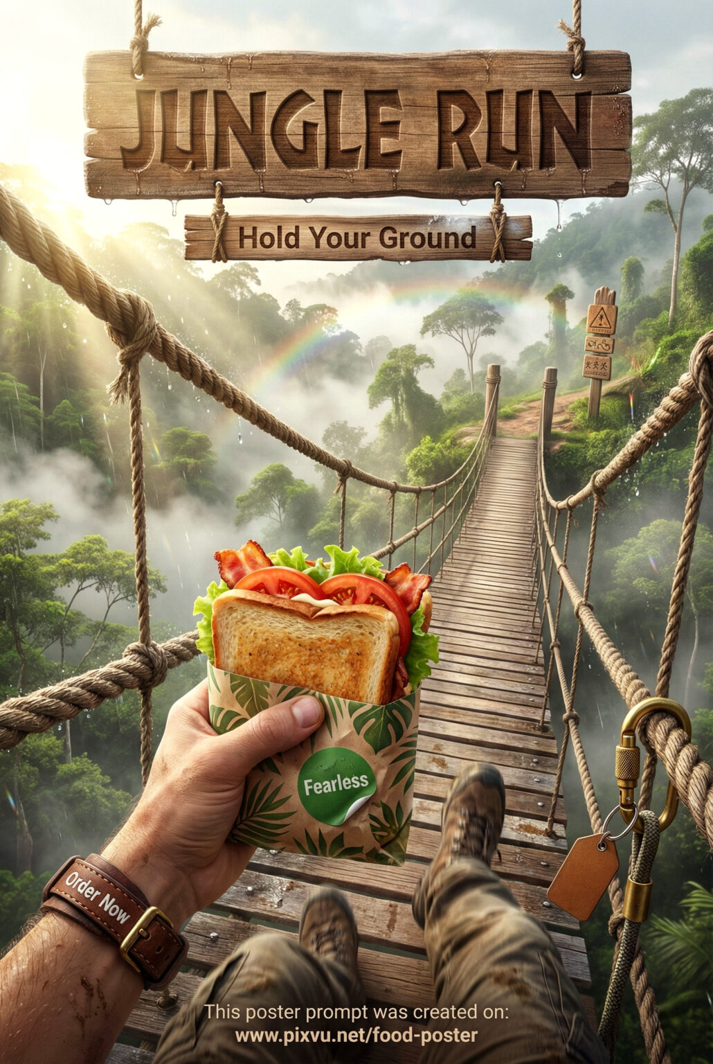 Jungle Adventure BLT Sandwich Poster AI Prompt - Pixvu